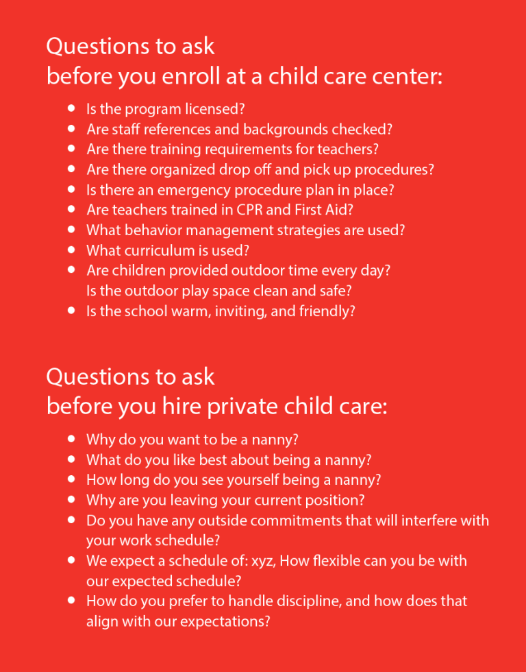 Child Care Checklist: Questions to Ask As You Weigh Child Care Options