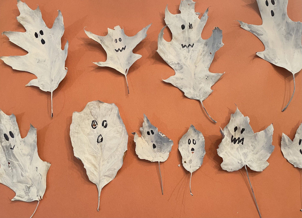 Crafting with Kids — Spooky Ghost Leaves Craft